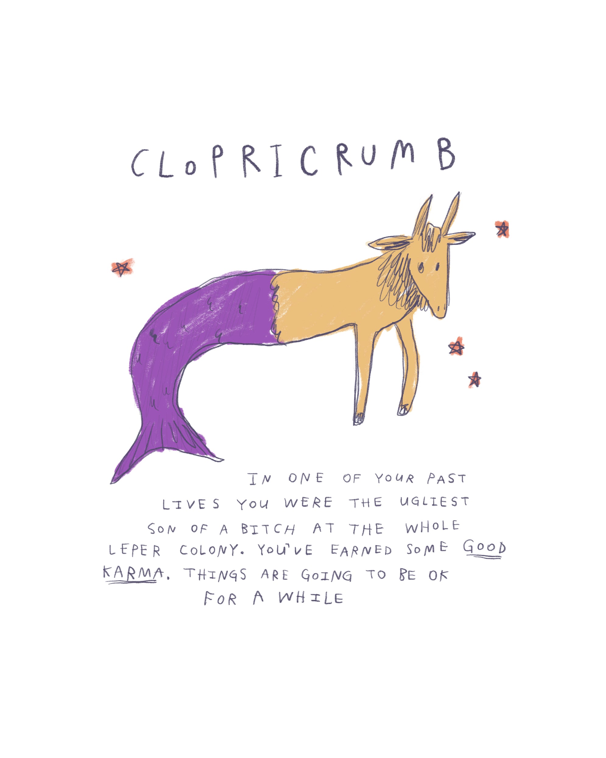Clopricrumb HorrorScoops Print - Funny Zodiac Illustration Print ...