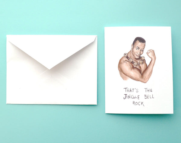 Jingle Bell Rock - Dwayne Johnson The Rock Greeting Card – Heather Buchanan